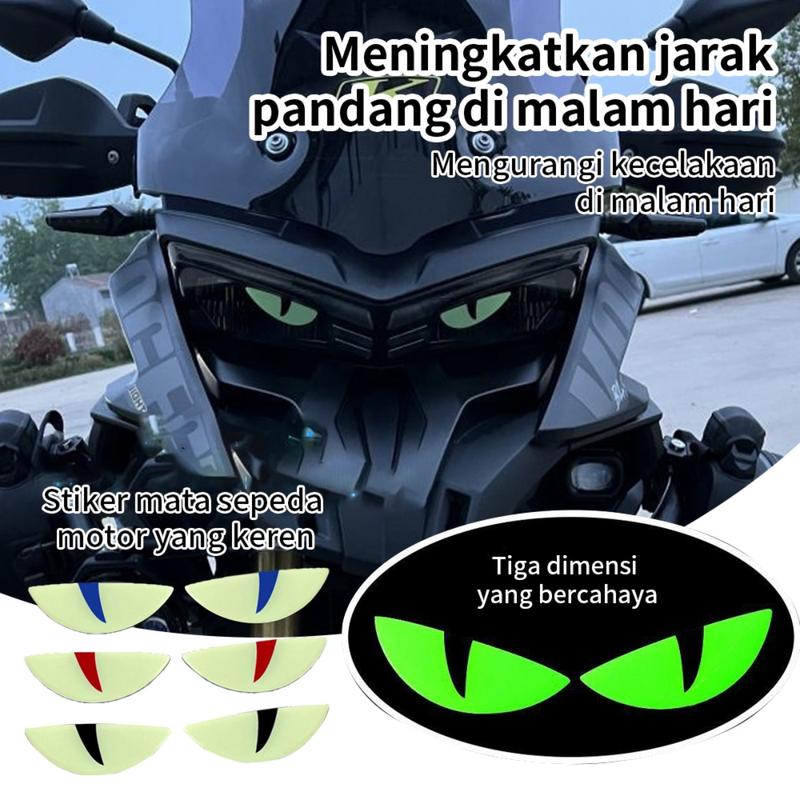 Stiker Mata Setan 3D Bercahaya – Stiker Mata Kucing untuk Mobil dan ...