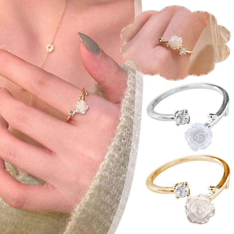 Open Adjustable French Retro Rose Flower Rings for WomenGirl - TikTok Shop Philippines
