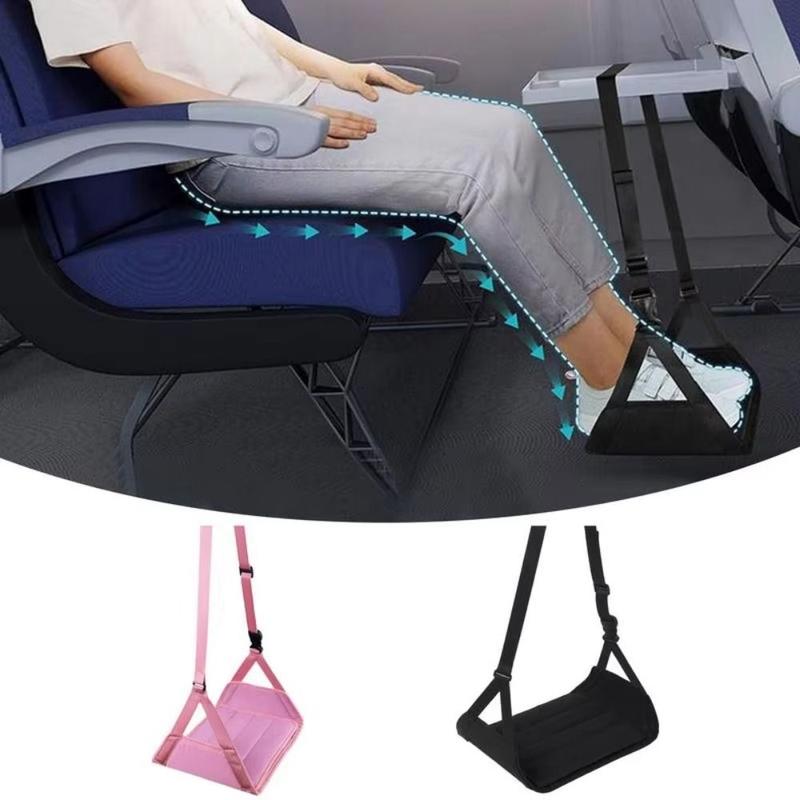 Soft Removable Pad Airplane Foot Hammock Adjustable Strap Support ...