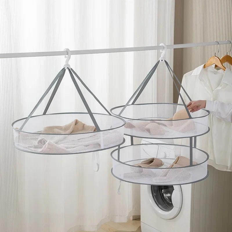 Folded Mesh Clothes Drying Net Rack Lay Flat Dry Hanger for Indoor ...