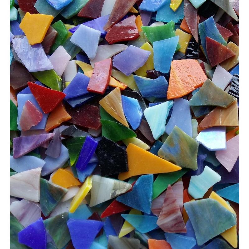 Glass Mosaics Pieces Stained Glass, Assorted Colors and Shapes, 1kg/35 ...