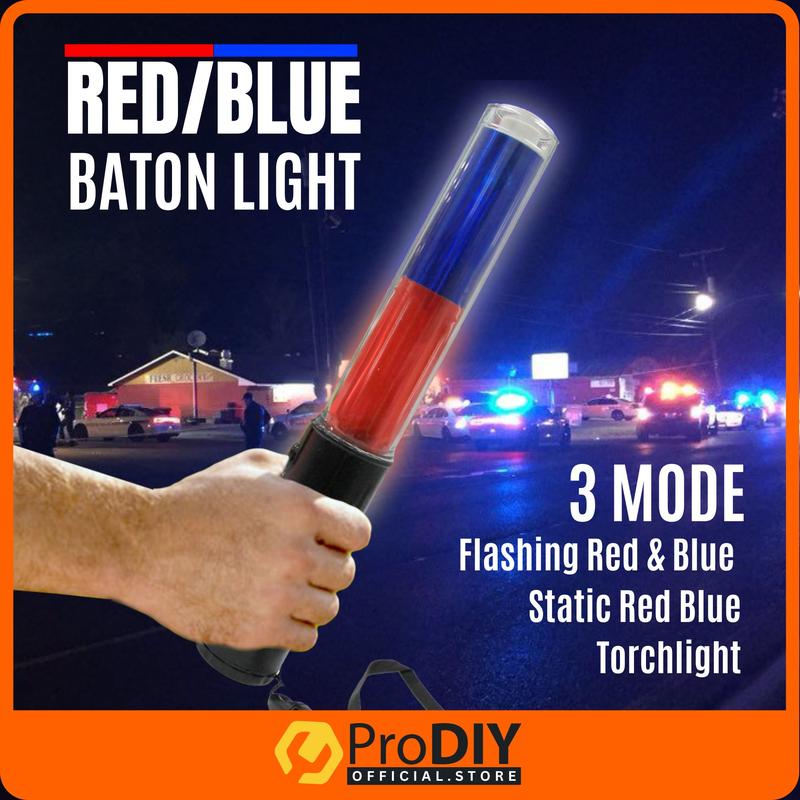 Baton Light RED / BLUE or RED / Green 3-in-1 Traffic Safety Baton ...