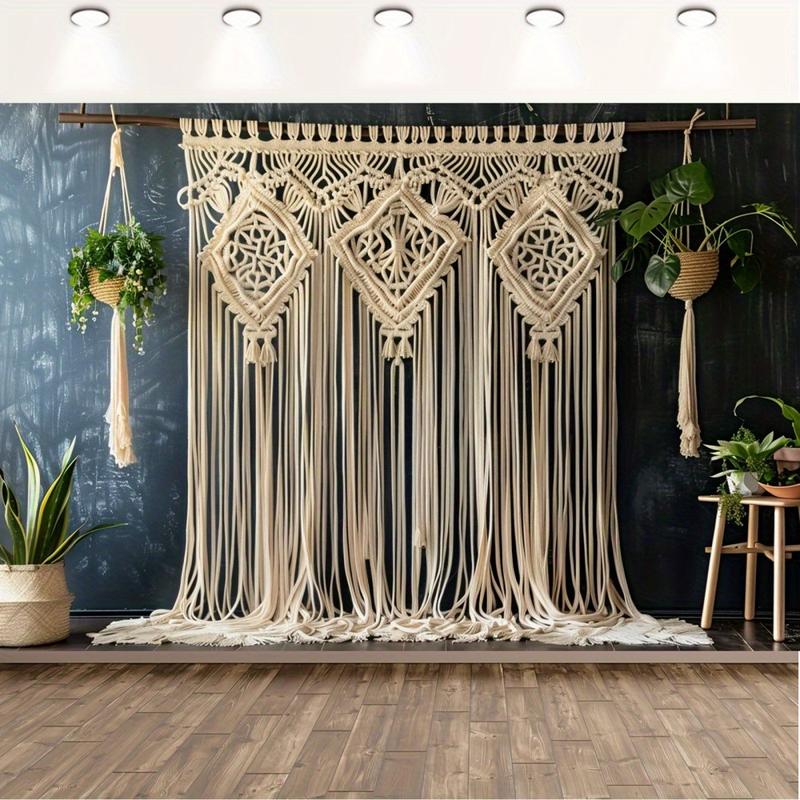 Gantung Dinding Macrame Boho, dengan Manik Kayu, Hiasan Fabrik - TikTok ...