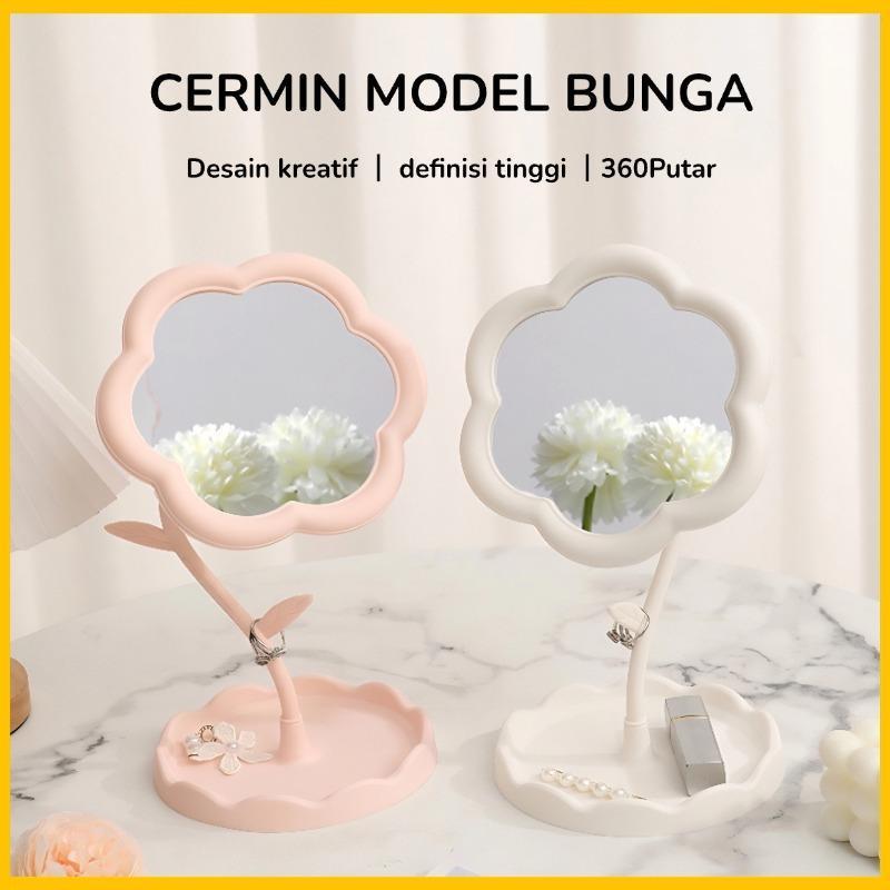 Cermin Model Bunga / Stand Mirorr Flower Kaca Meja Rias Aesthetic ...