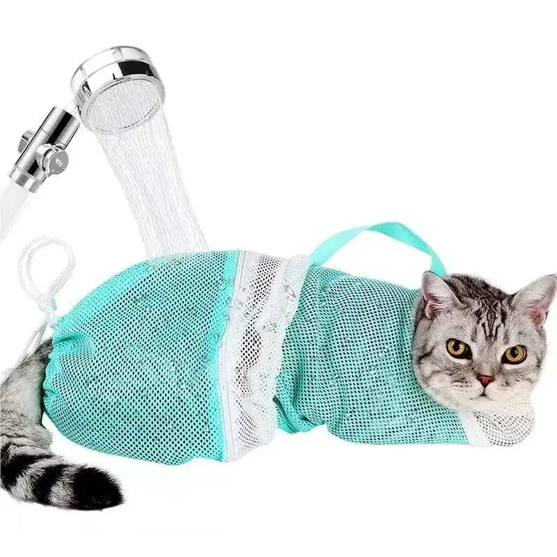 Cat Bath Mesh Bag, 1 Piece Portable Mesh Shower Bag, Adjustable ...