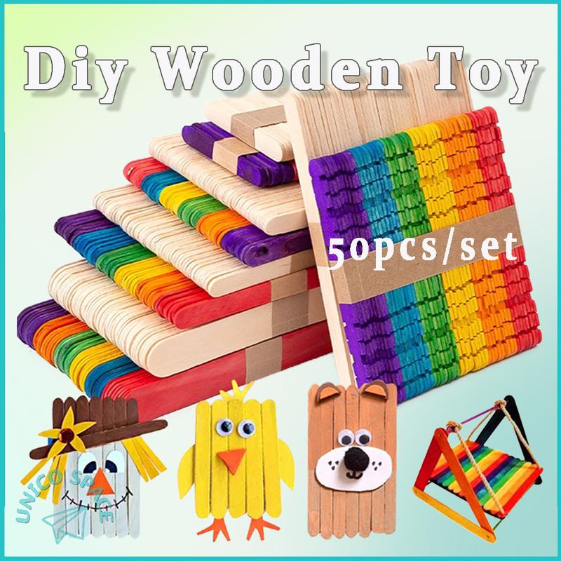 50 pcs School popsicle sticks Wooden Popsicle Stick Ice Crea - TikTok ...