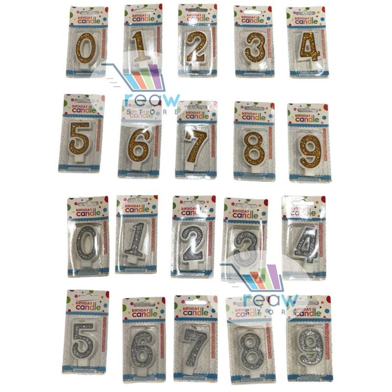Lilin Angka Ulang Tahun Happy Birthday Glitter Gold Silver - Shop ...