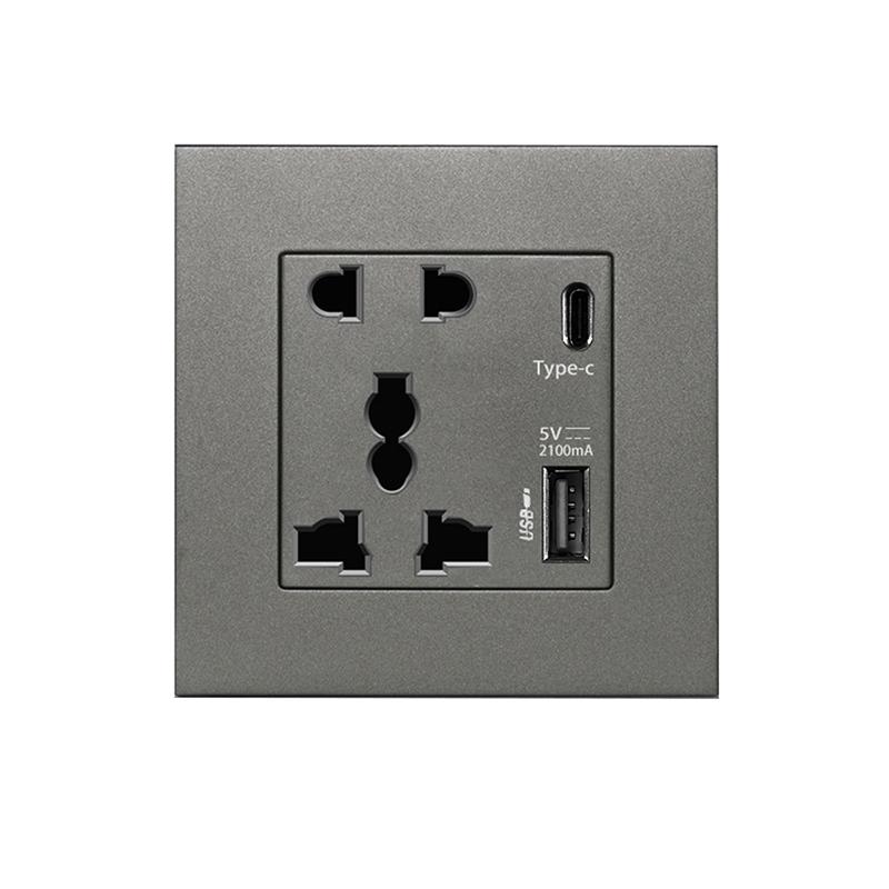 Soket Outlet USB, Kuasa 2100MA, Panel Kaca Kristal, 13A, Soket Antara ...