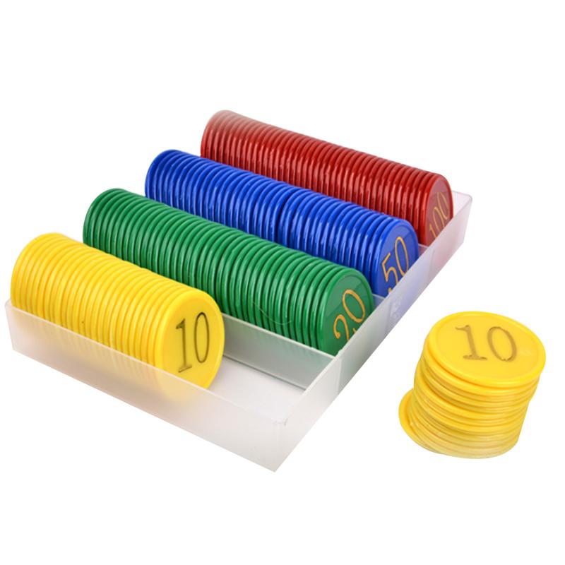 160Pcs/Set Face Value Poker Round Chips Counting Number Toy Game ...