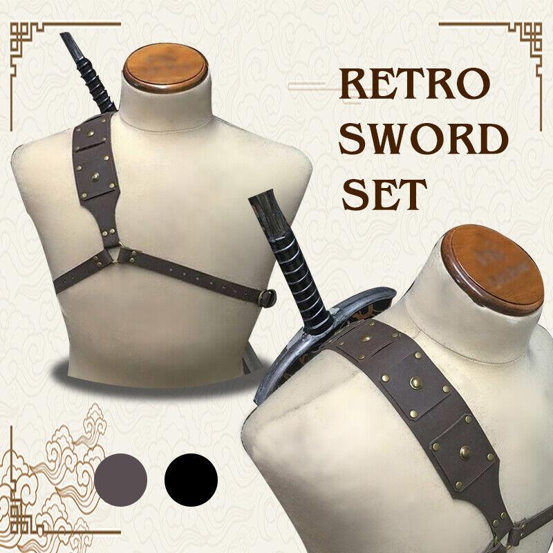 Medieval Men Sword Shoulder Back Sheath Scabbard Holder Warrior ...