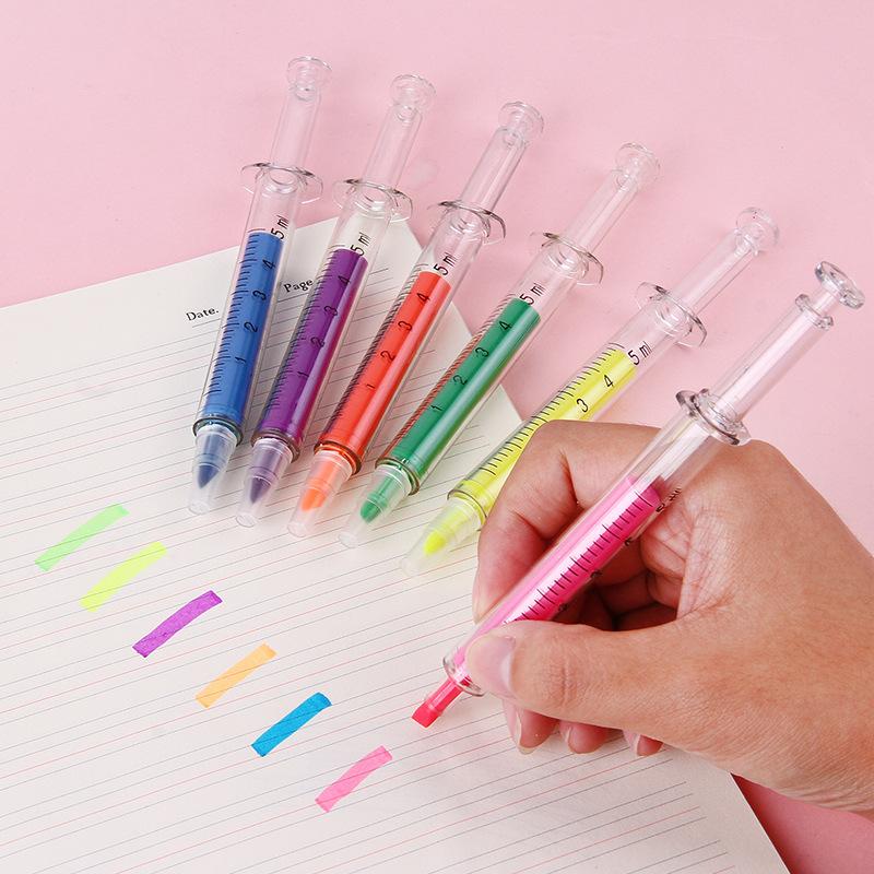 Syringe Pen Pendarfluor, Kepala Serong, Reka Bentuk Kreatif, - TikTok ...