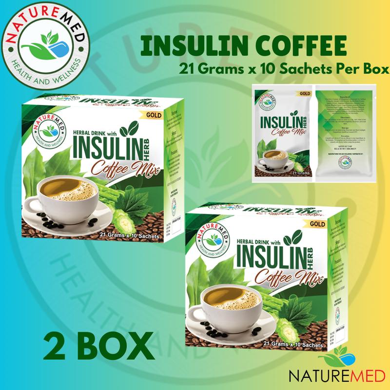 2 BOXES INSULIN COFFEE (NatureMed)21 Grams per Sachet / 10 Sachet ...