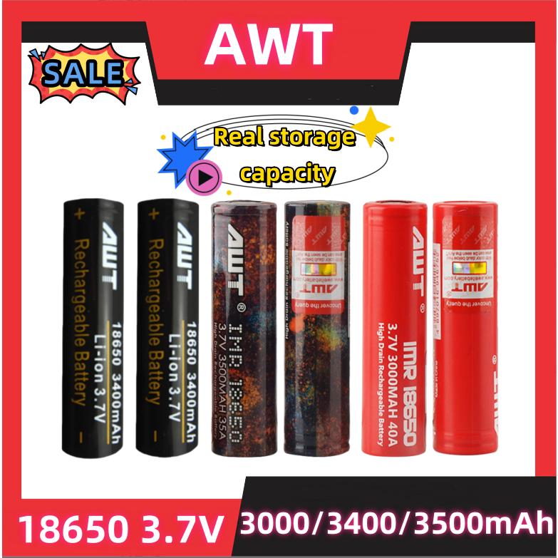 {NEW} AWT 18650 3000/ 3400/3500mAh 35A large capacity power battery ...