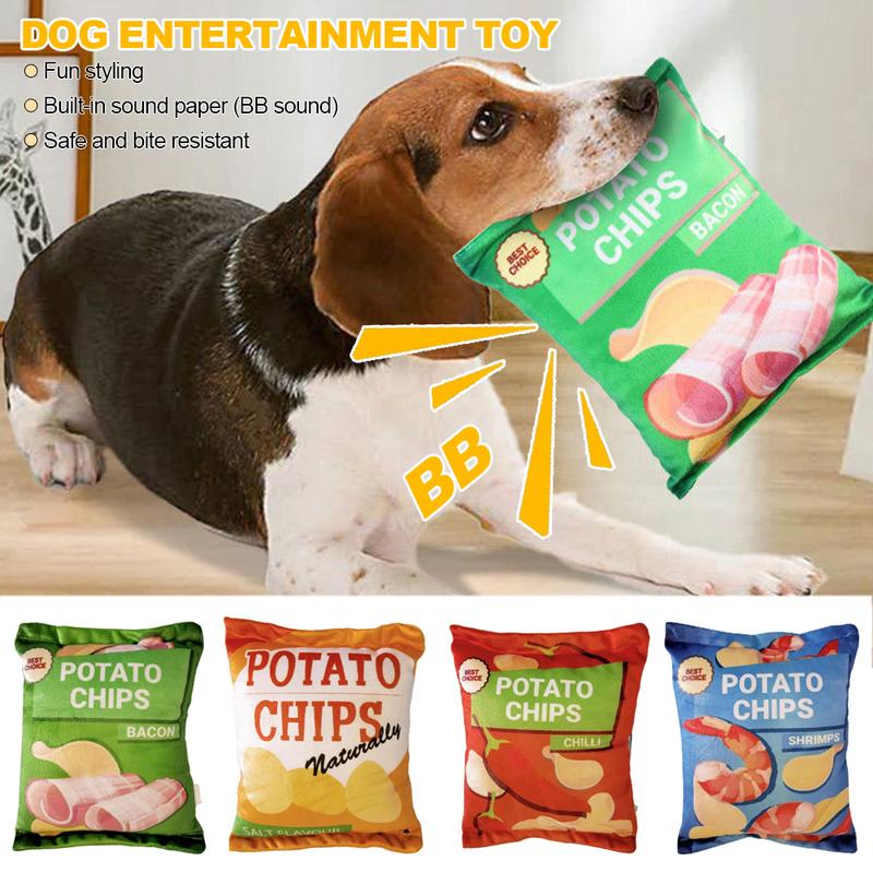 PT Dog Simulation Potato Chips Toy with Ringing Paper Pets ...