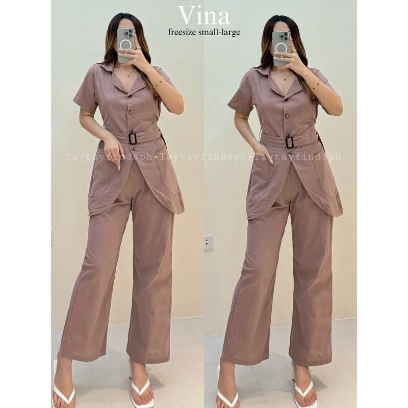 VINA POLO COAT AND PANTS COORDINATES Comfort Linen - TikTok Shop ...