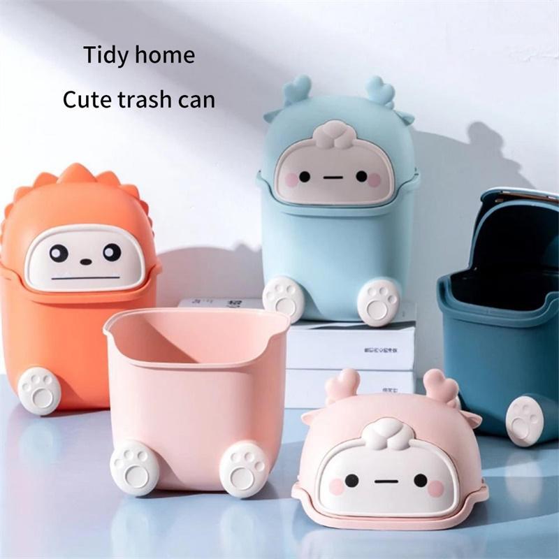 Kawaii Mini Trash Can Desktop Garbage Bin Home Office Rubbis - TikTok ...