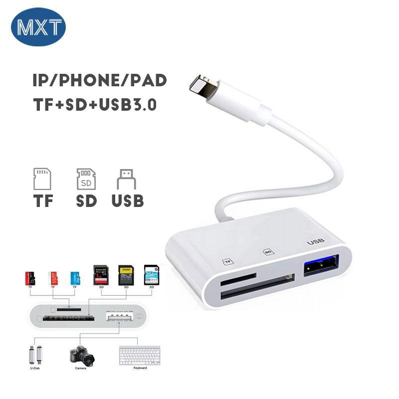 IP to SD Card Reader for Phone,USB OTG Adapter Compatible SD/TF ...