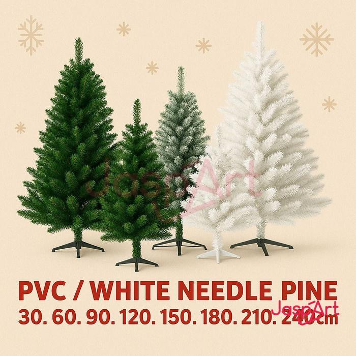 Jual POHON NATAL PORTABLE POHON NATAL POLOS PVC DAN PINE UKURAN BESAR ...