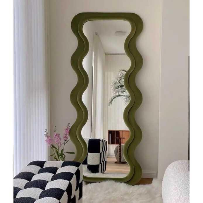 180cm Wave Mirror Kaca Aesthetic Cermin Dinding satu vertika - Shop ...