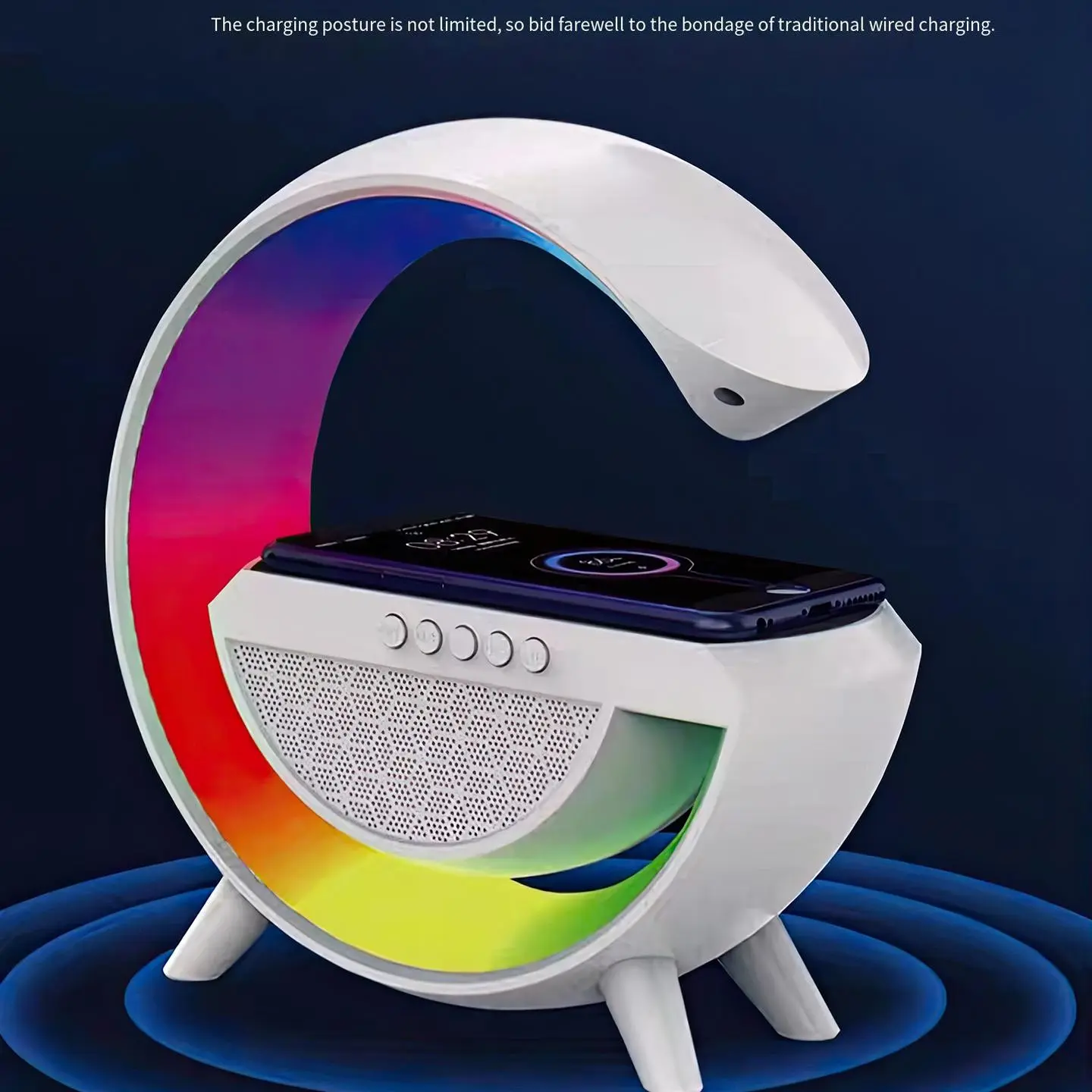 1 Piece 15W Wireless Phone Charger BT Speaker, Multifunctional G-shaped ...