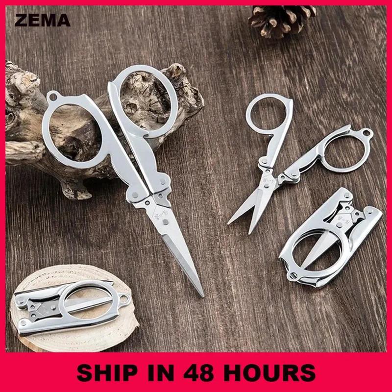Folding Pocket Scissors Multi functional Stainless Steel Folding ...