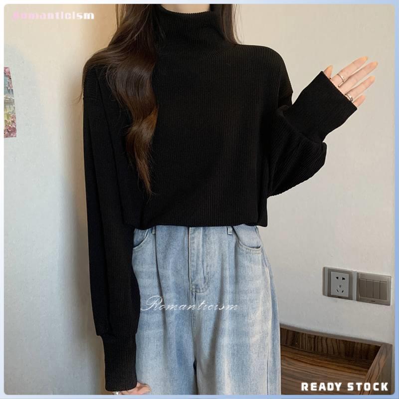 Kemeja-t turtleneck wanita, baju bawah, longgar, melangsingkan - TikTok ...