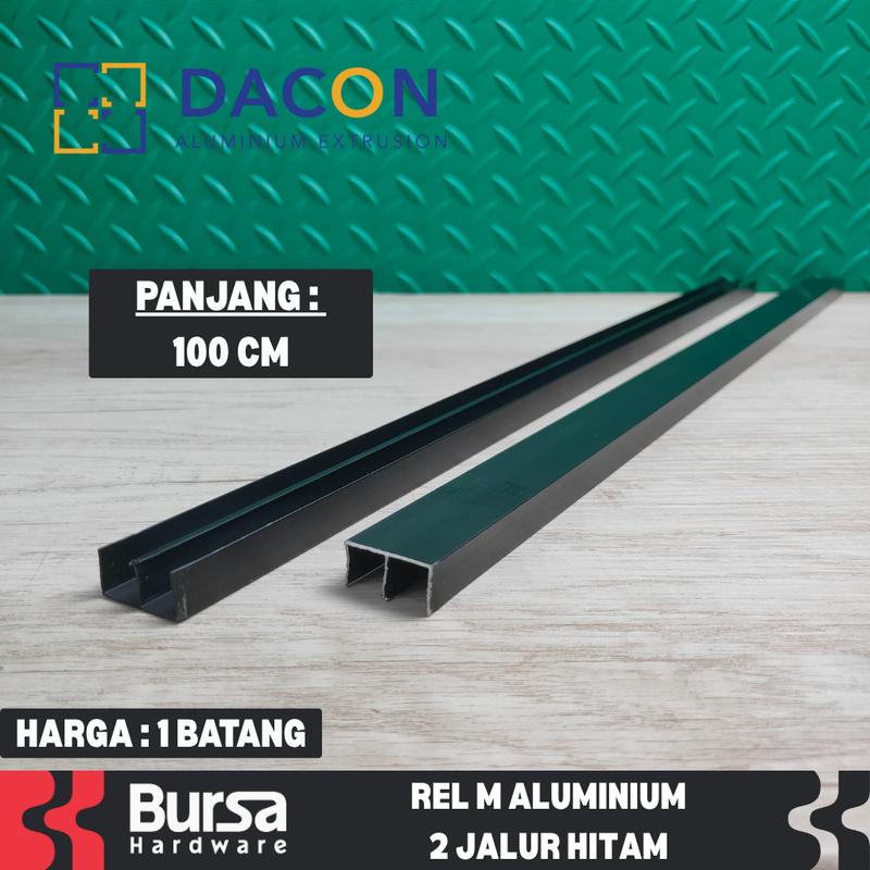 Rel M Aluminium 100cm Etalase Showcase 2 Jalur Hitam Rel Kolong Dapur ...