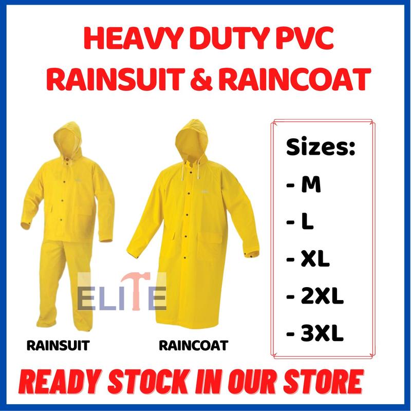 Heavy Duty 100% Waterproof PVC Yellow Raincoat - 3/4 Length - TikTok ...