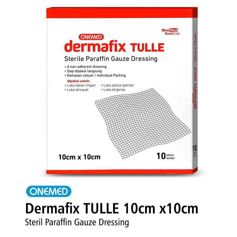 Dermafix Tulle 10 x 10 Cm Paraffin Gauze Onemed Box Isi 10Pcs - Shop ...