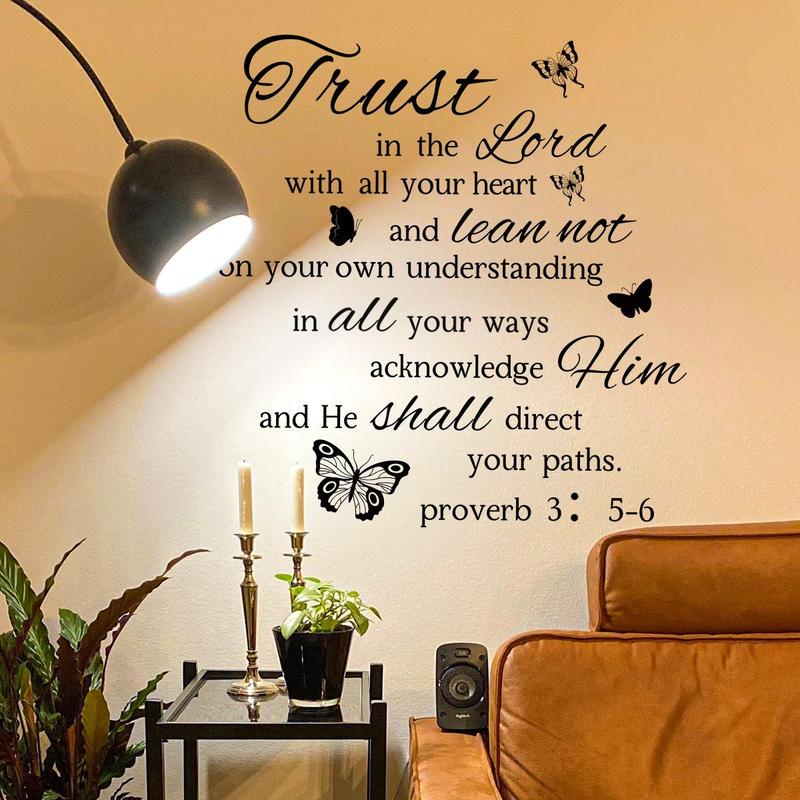 Bible Quotes Wall Decal, 1 Count Faith Wall Decor, Peel and Stick ...