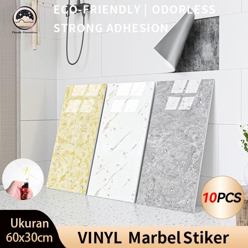 (10 Lembar)Wallpaper Stiker Dinding Marmer 30*60cm / VINYL Marbel ...
