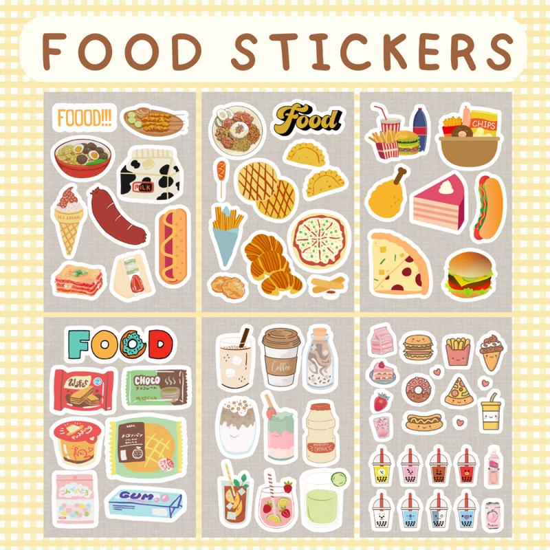 Foods Stickers Pack stiker makanan aesthetic estetik stiker jurnal ...
