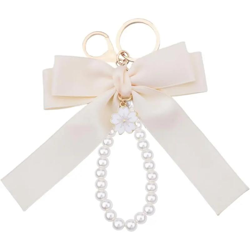 Bow Pearl Keychain for Bag Wallet Charm for Handbags Tote Ba - TikTok Shop