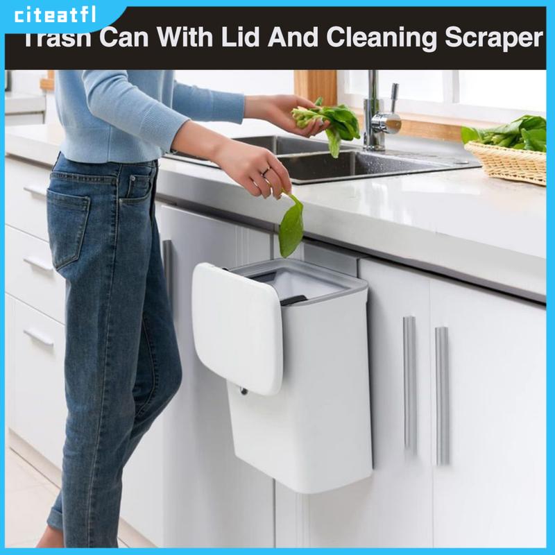 citeatfl- Garbage Can with Scraper Pantry Door Trash Can wit - TikTok ...