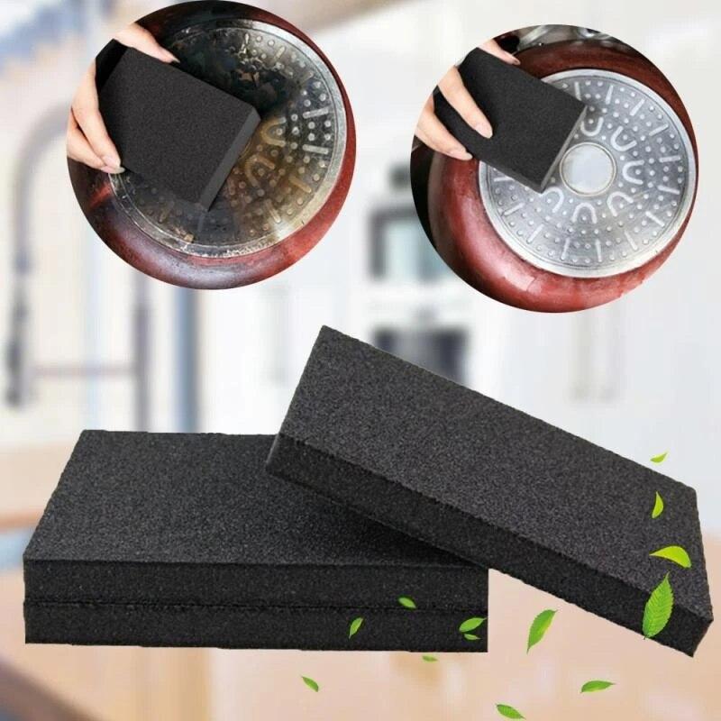 2pcs Emery Cleaning Sponge Wipe Pot Remove Rust Sponge Wipe Pot ...
