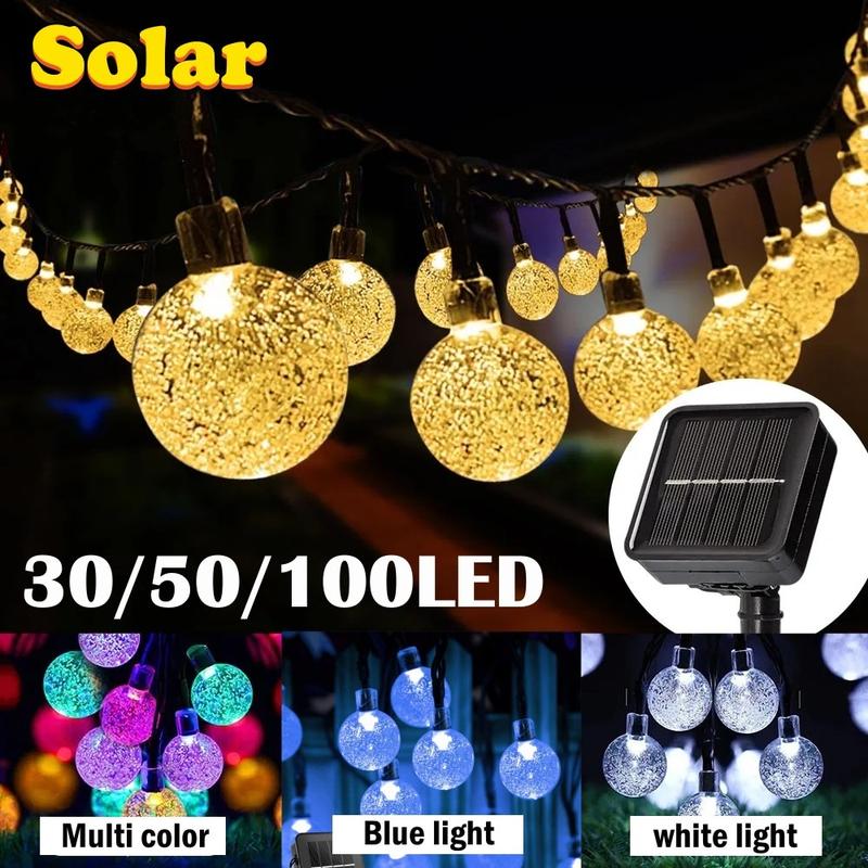 Outdoor Solar String Lights Crystal Ball Fairy Light Chritma - TikTok ...