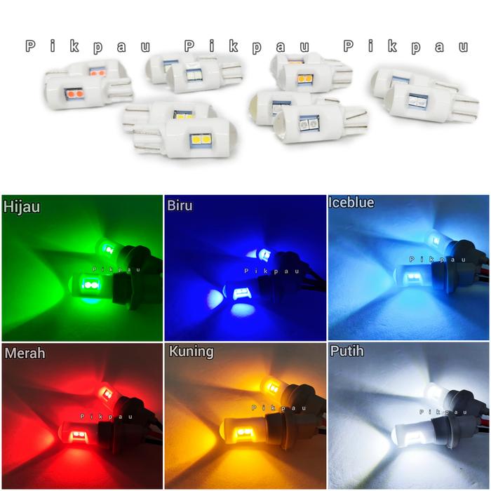 Jual ( 2 BUAH ) Lampu LED T10 Keramik AC DC Diam - Senja Sein MKL LED ...