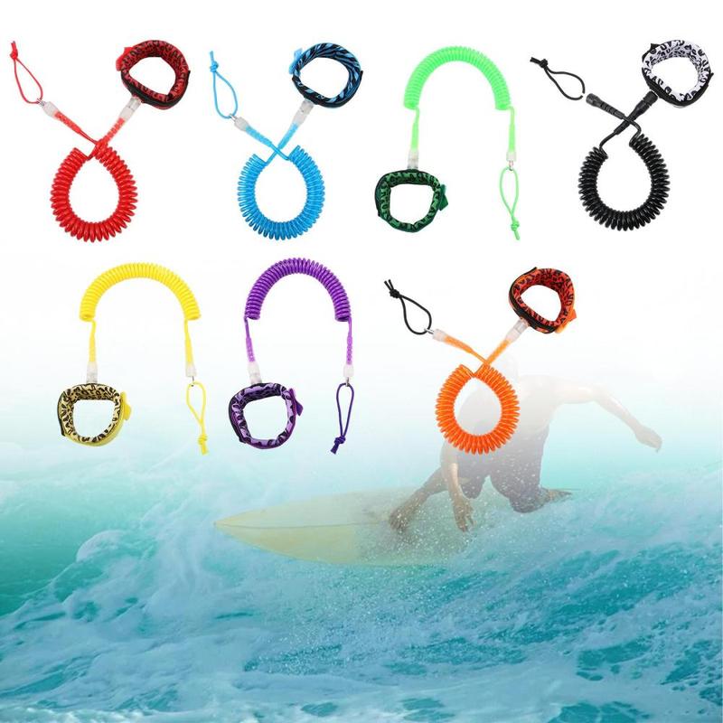 Surfboard Leash 10ft 5mm Coiled Spring Leg Foot Rope, Portable ...