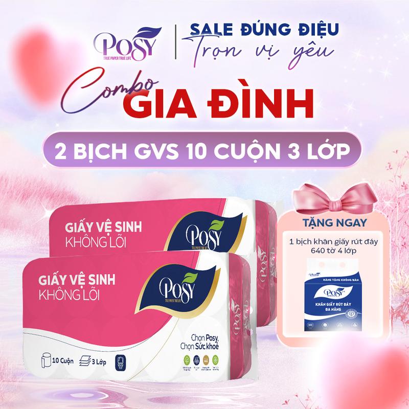 Combo 2 Bịch GVS Posy 10 Cuộn 3 Lớp, Mềm Mịn, Tiết Kiệm, Tiệ - TikTok ...