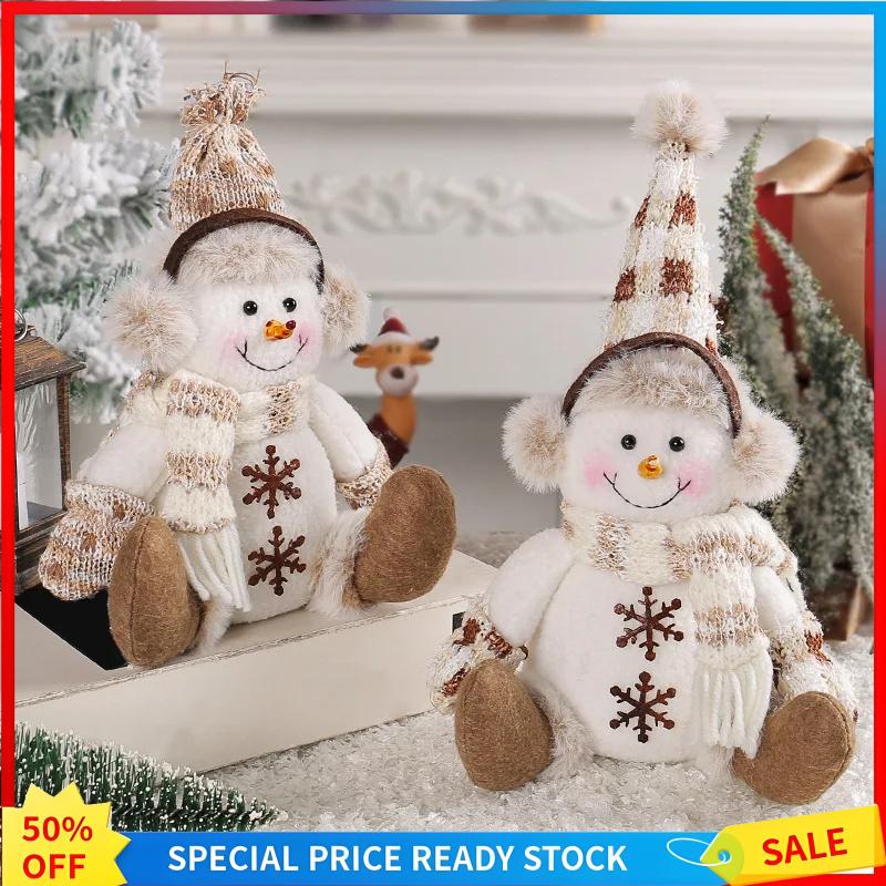 Christmas Sitting Doll Snowman Doll Ornament Living Room Sof - TikTok Shop Singapore
