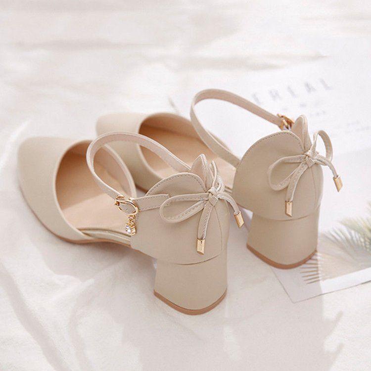 Pam Sandal Tumit Chunky, untuk Wanita, Ketibaan Baru 2024, Kasut ...