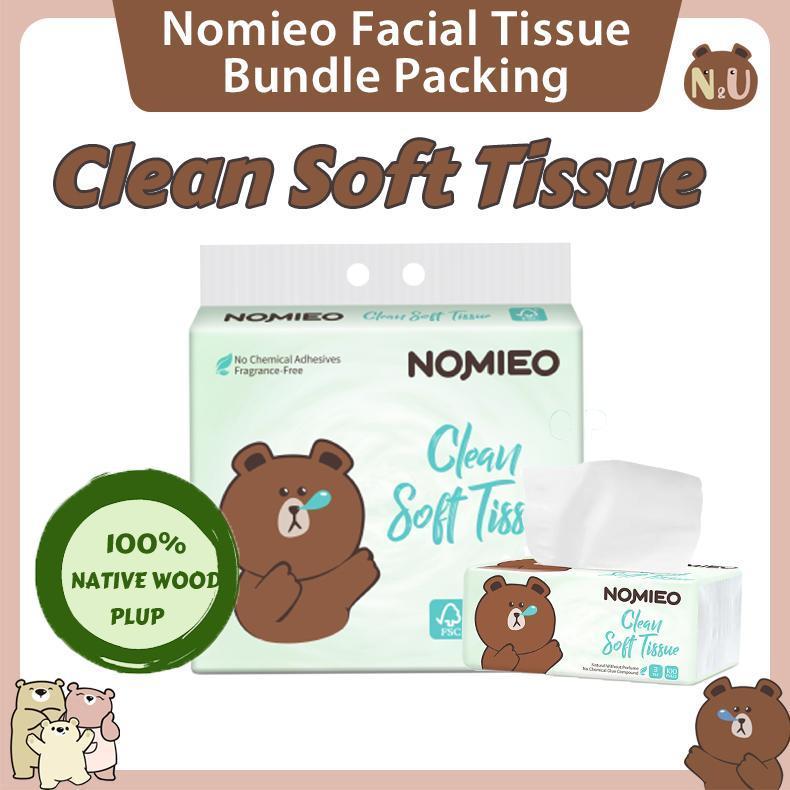 Nomieo Clean Soft Tissue Bundle Packing 8packs 100sheets 3plys 100% ...