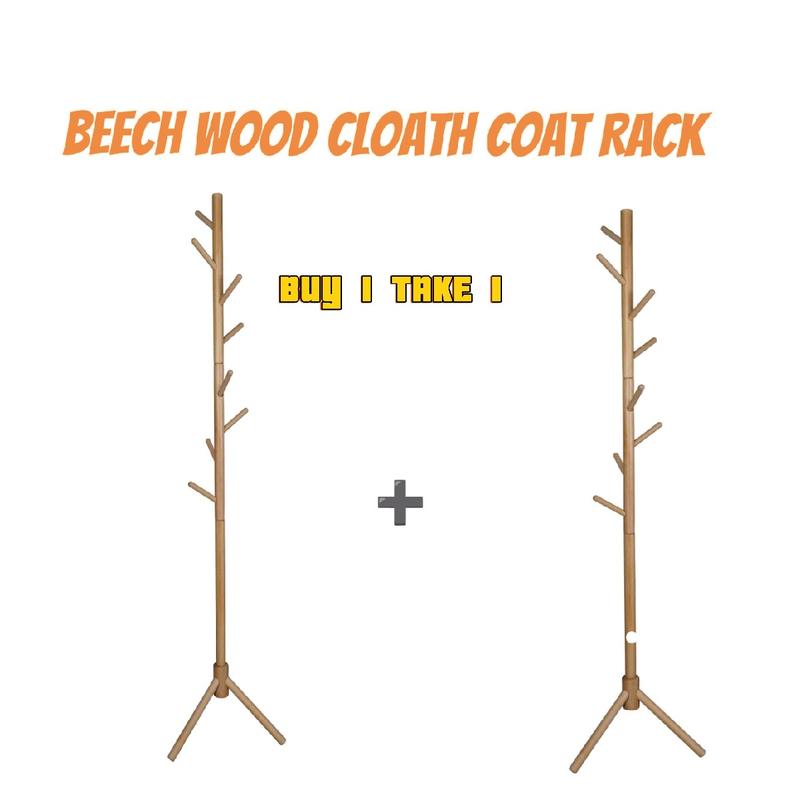 Hstex B1T1 BEECH WOOD CLOATH COAT RACK WOOD FRAME/COAT RACK/BAGS ...