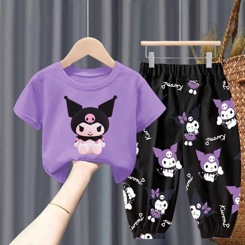 Summer 2025 Girls' Clow M Short Sleeve Suit New Children's Little ...