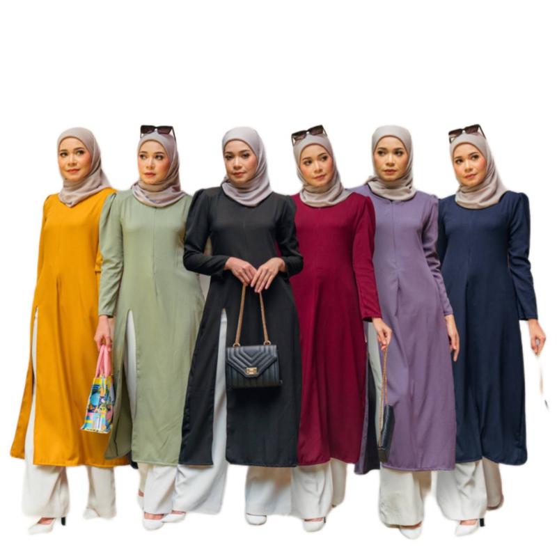 Bella Blouse 2,blouse muslimah, blouse labuh (Premium Como Crepe ...