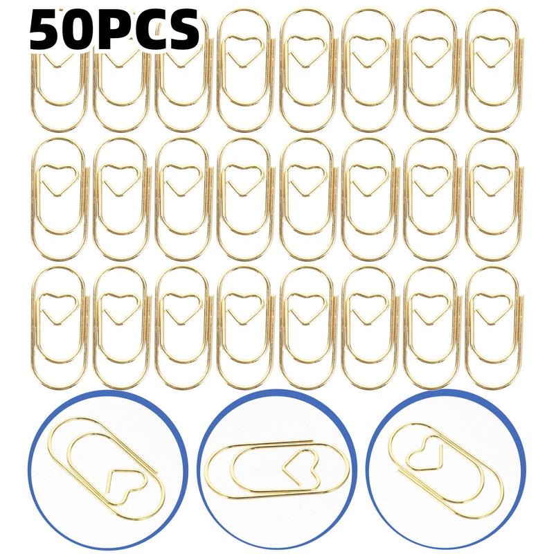 50 Pcs Heart Shaped Paper Clips Mini Metal Small Love Document - TikTok ...