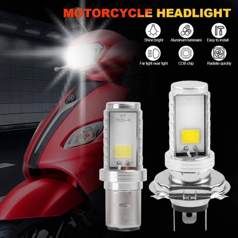 WL Motorcycle LED Headlight H4 H6 BA20D COB Headlight Led Motorcycle ...