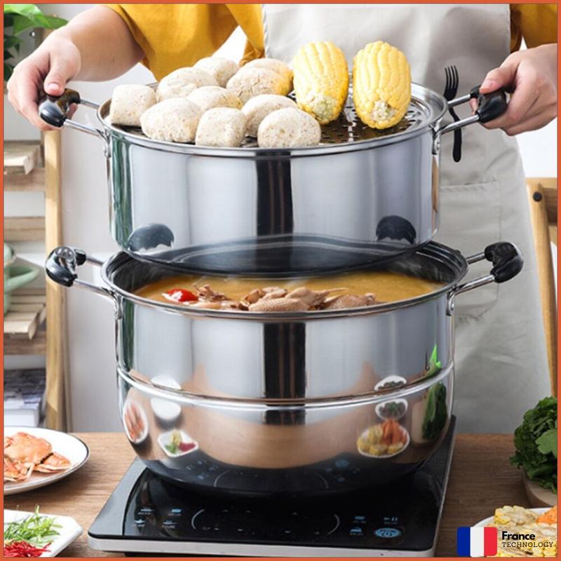 (NEW) 3 Layer Stainless Steel Multipurpose Steamer Pot 32cm, - TikTok ...