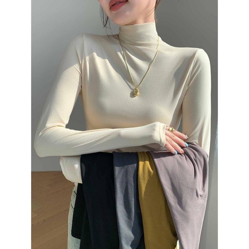 Half Turtleneck Face Mask Shirt for Women, Spring and Autumn - TikTok ...
