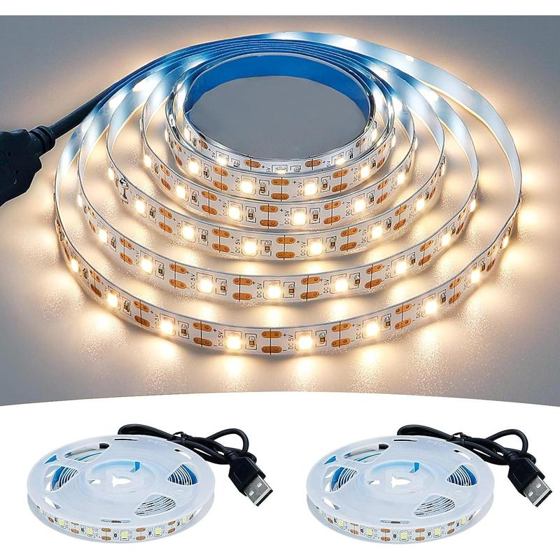 Jalur LED, DC 5V USB, 2835 LED, Putih dan Putih Hangat, Pita - TikTok ...